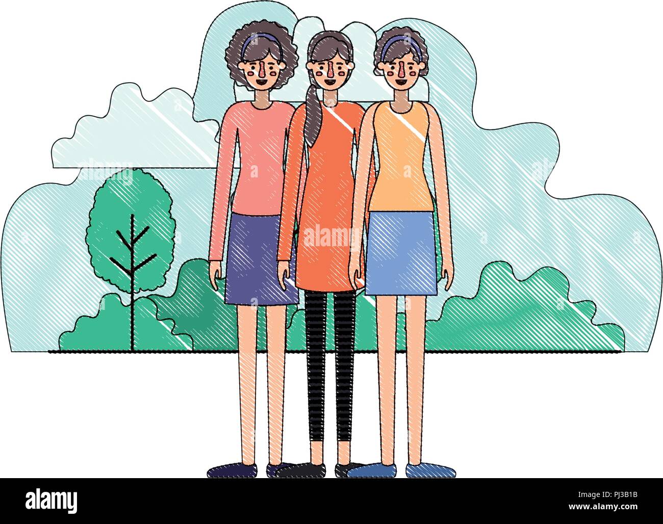 group of women in the field characters Stock Vector Image & Art - Alamy