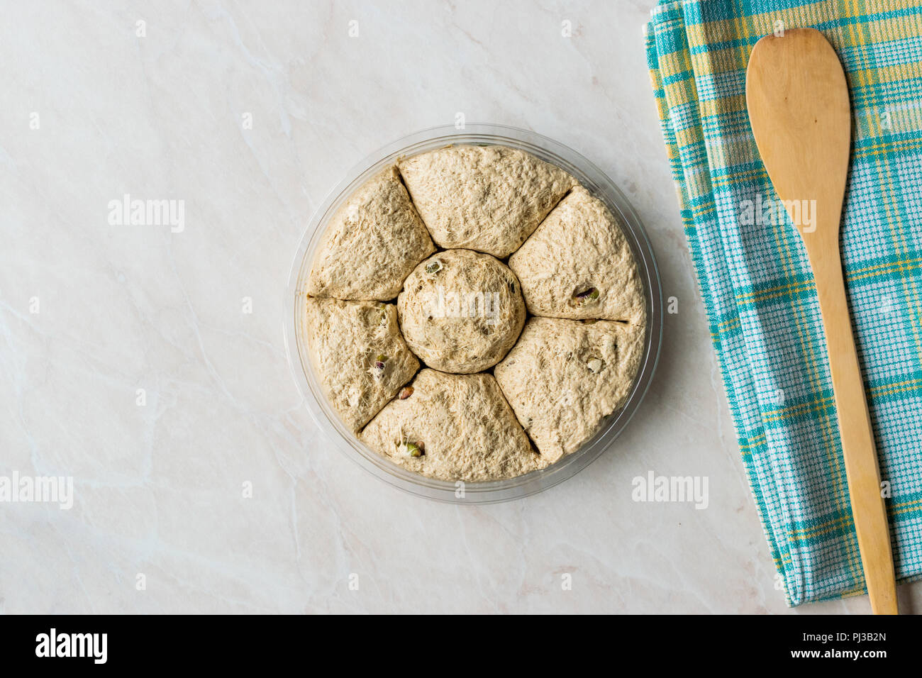 Round Halva / Helva with Pistachio / Kurek Helvasi. Traditional Dessert ...