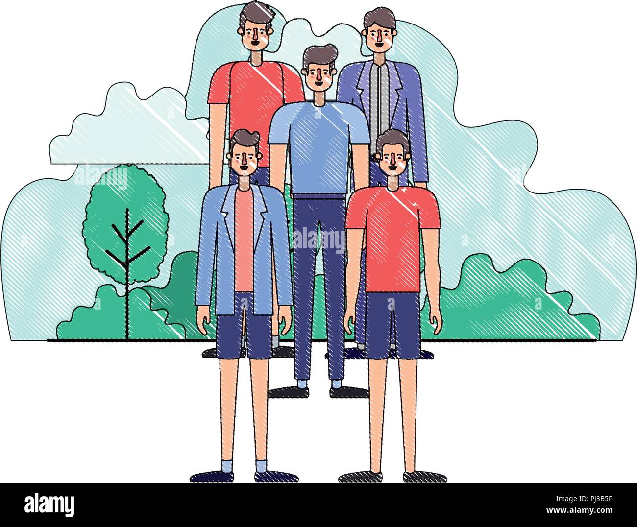 Scene Men Natural Stock Vector Images - Alamy