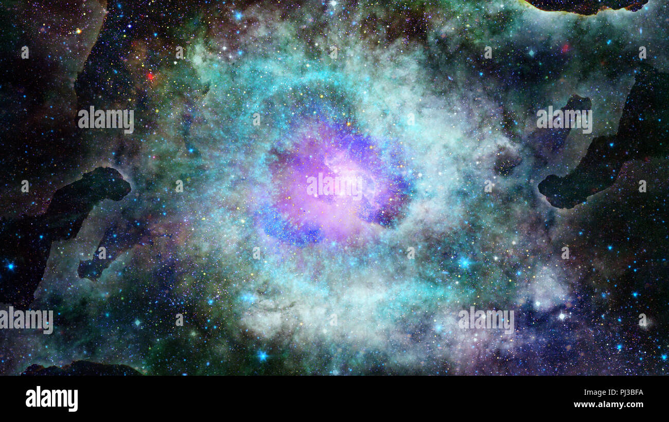 Starry deep outer space - nebula and galaxy. Elements of this image ...