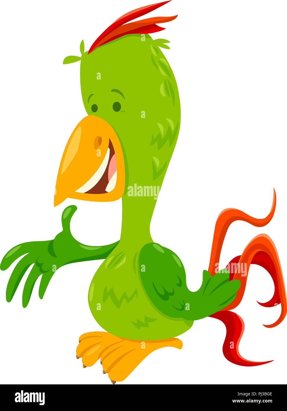 Cartoon Illustration of Parrot Bird Cute Animal Character Stock Vector ...