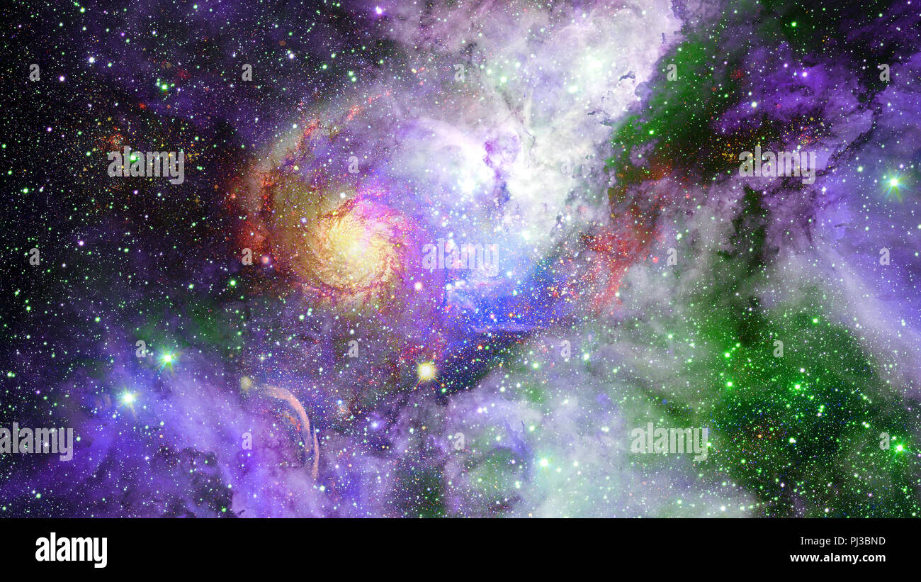 Starry deep outer space - nebula and galaxy. Elements of this image ...