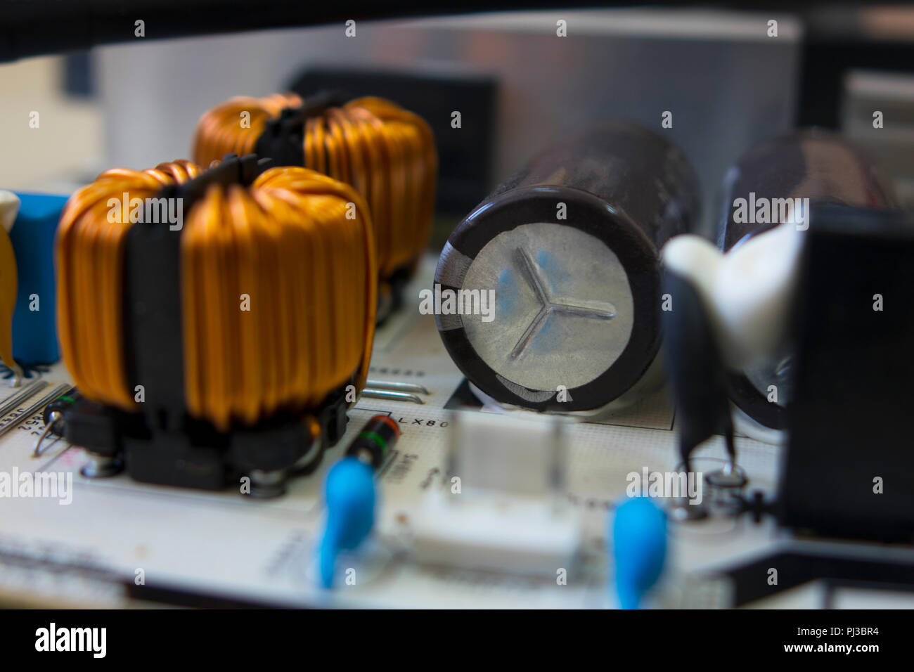 Lcd tv motherboard, electronic components on circuits board Stock Photo ...