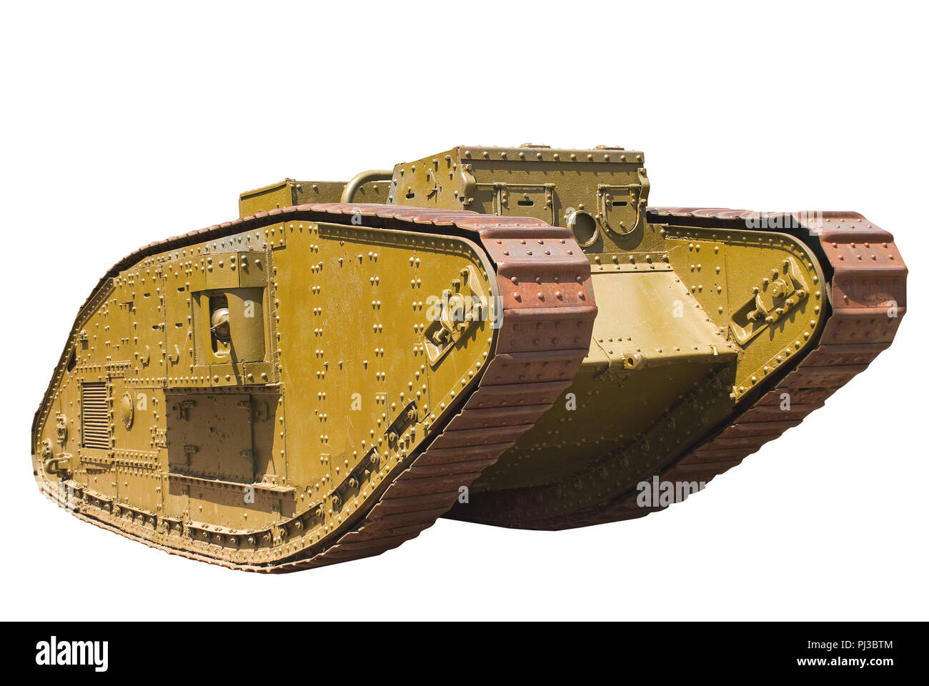old tank isolated on white background Stock Photo - Alamy