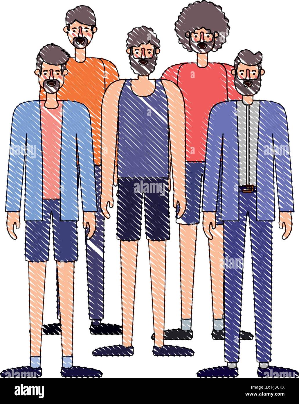 group of men characters Stock Vector Image & Art - Alamy