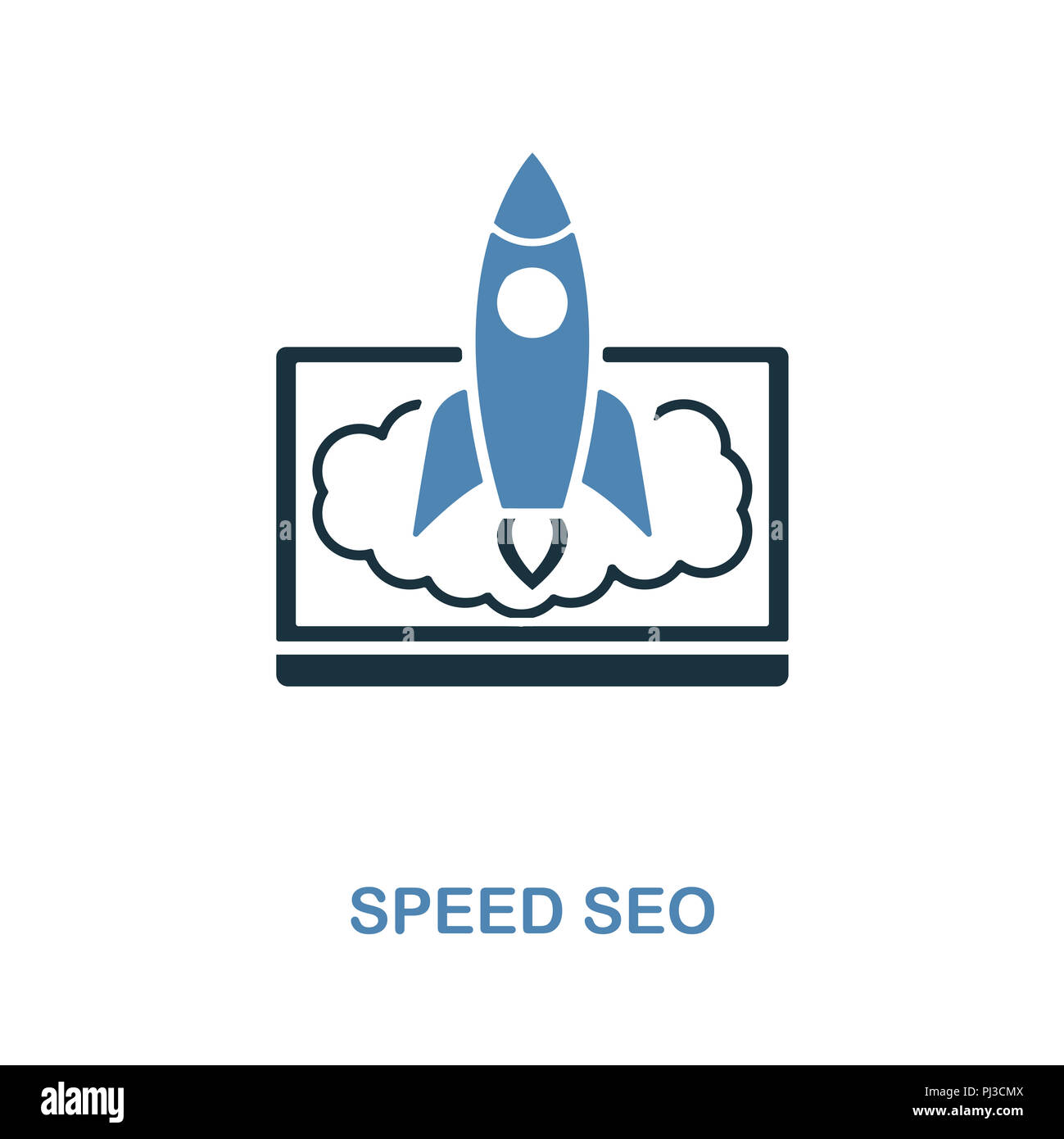 Speed Seo icon. Simple element illustration in 2 colors design. Speed ...