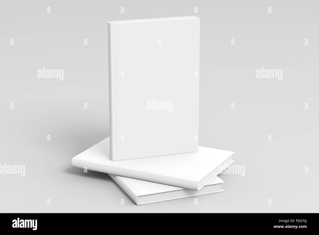Verical blank book cover mockup standing on stack of blank books with ...