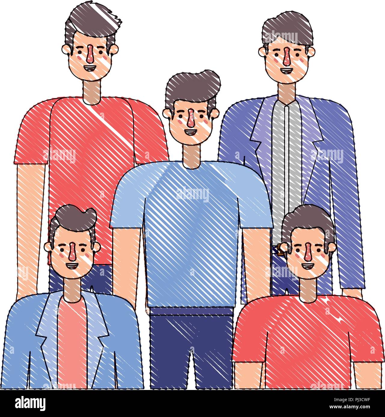 group of men characters Stock Vector Image & Art - Alamy