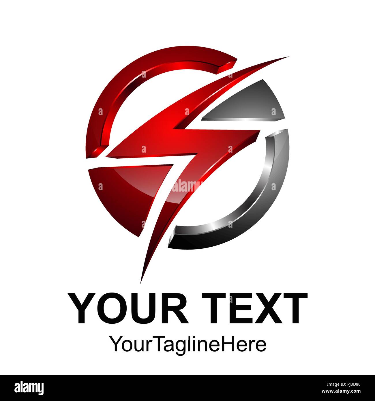 3d Lightning, electric power vector icon design element. Energy and ...