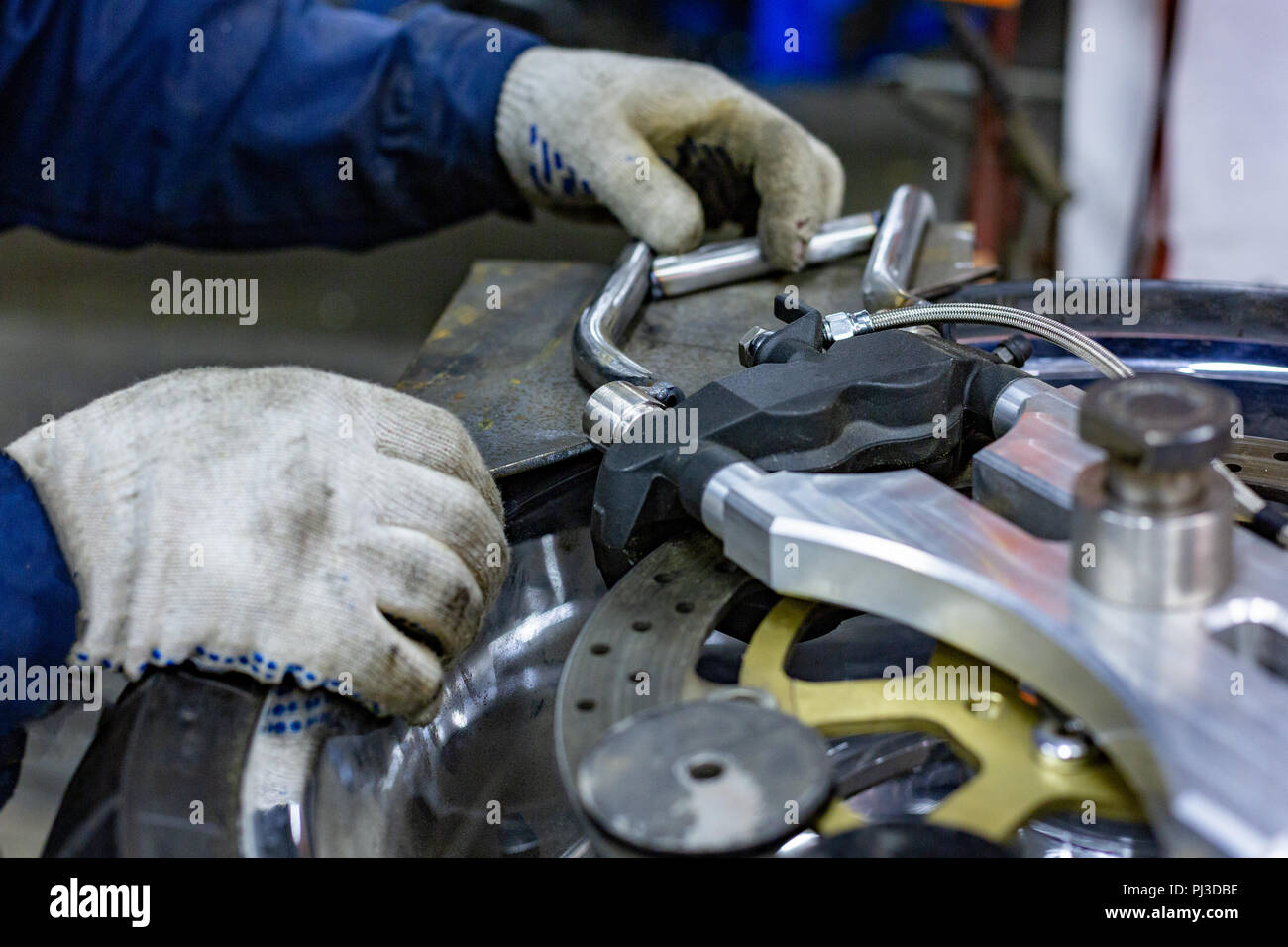 Maintenance assistance technical worker checking hi-res stock ...