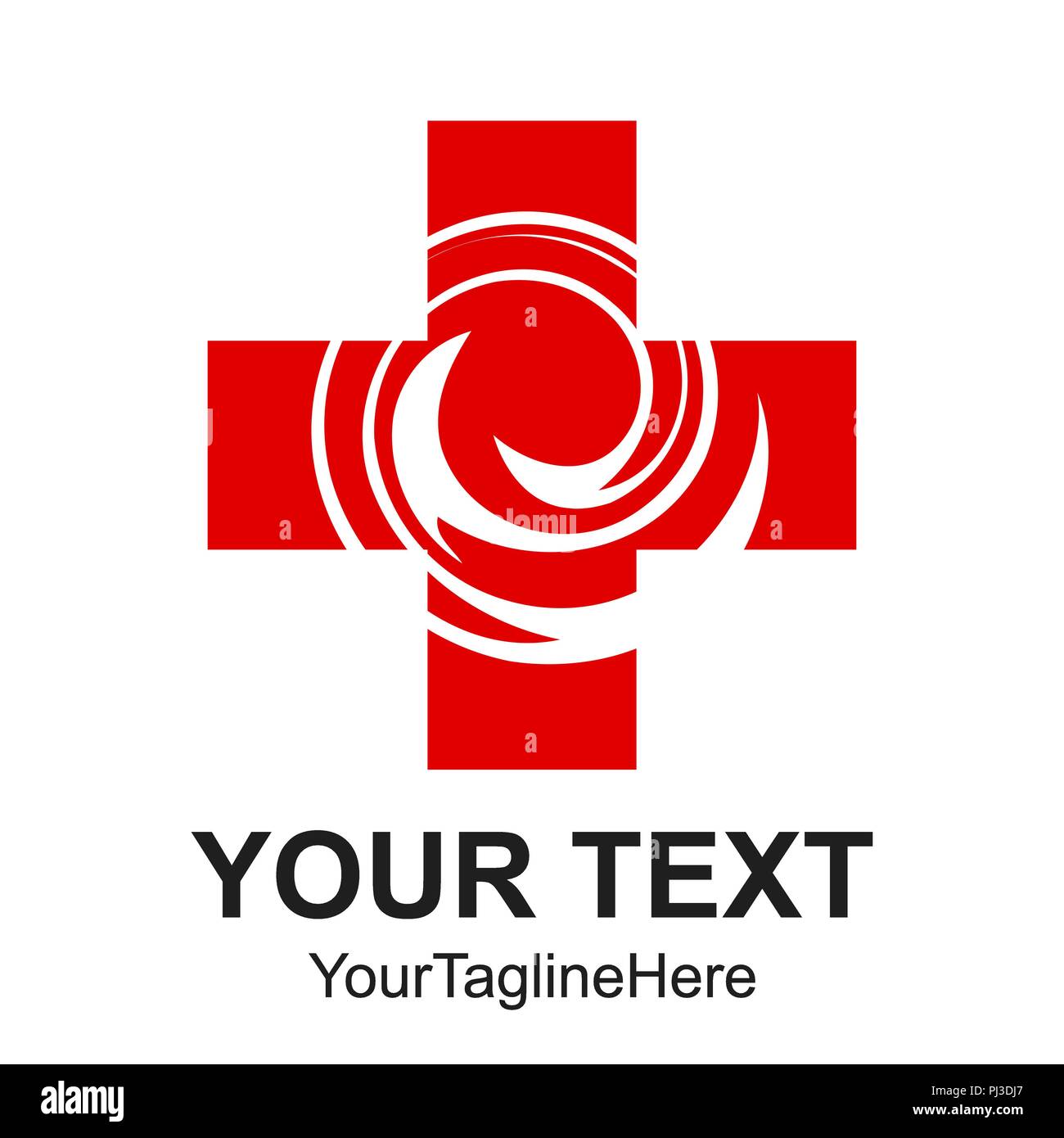 Abstract medical cross shape medicine and science concept on white ...