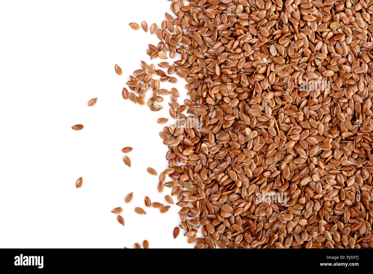 flax seeds isolated on white background with copy space for your text ...