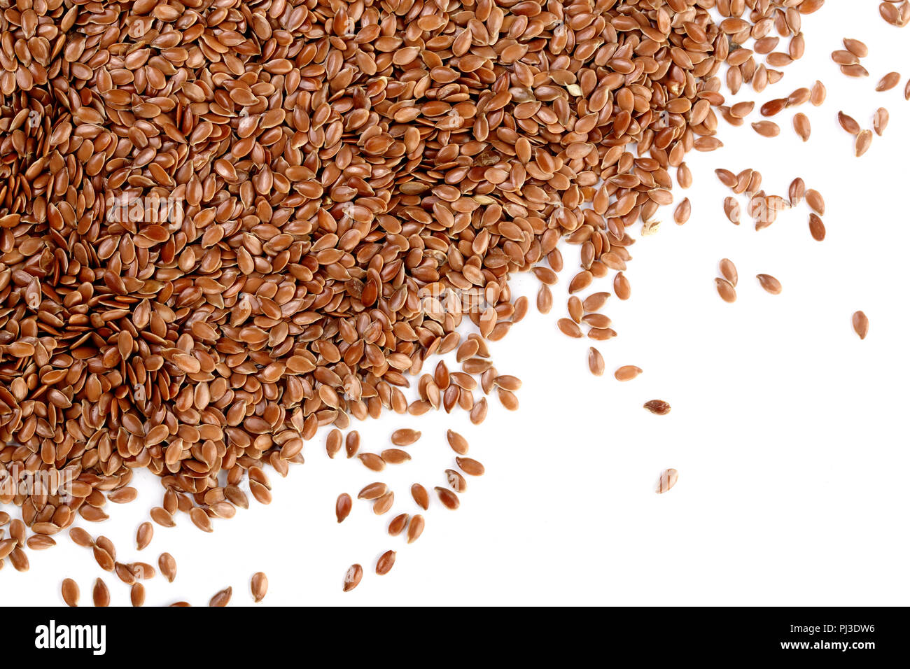 flax seeds isolated on white background with copy space for your text. Top view Stock Photo - Alamy