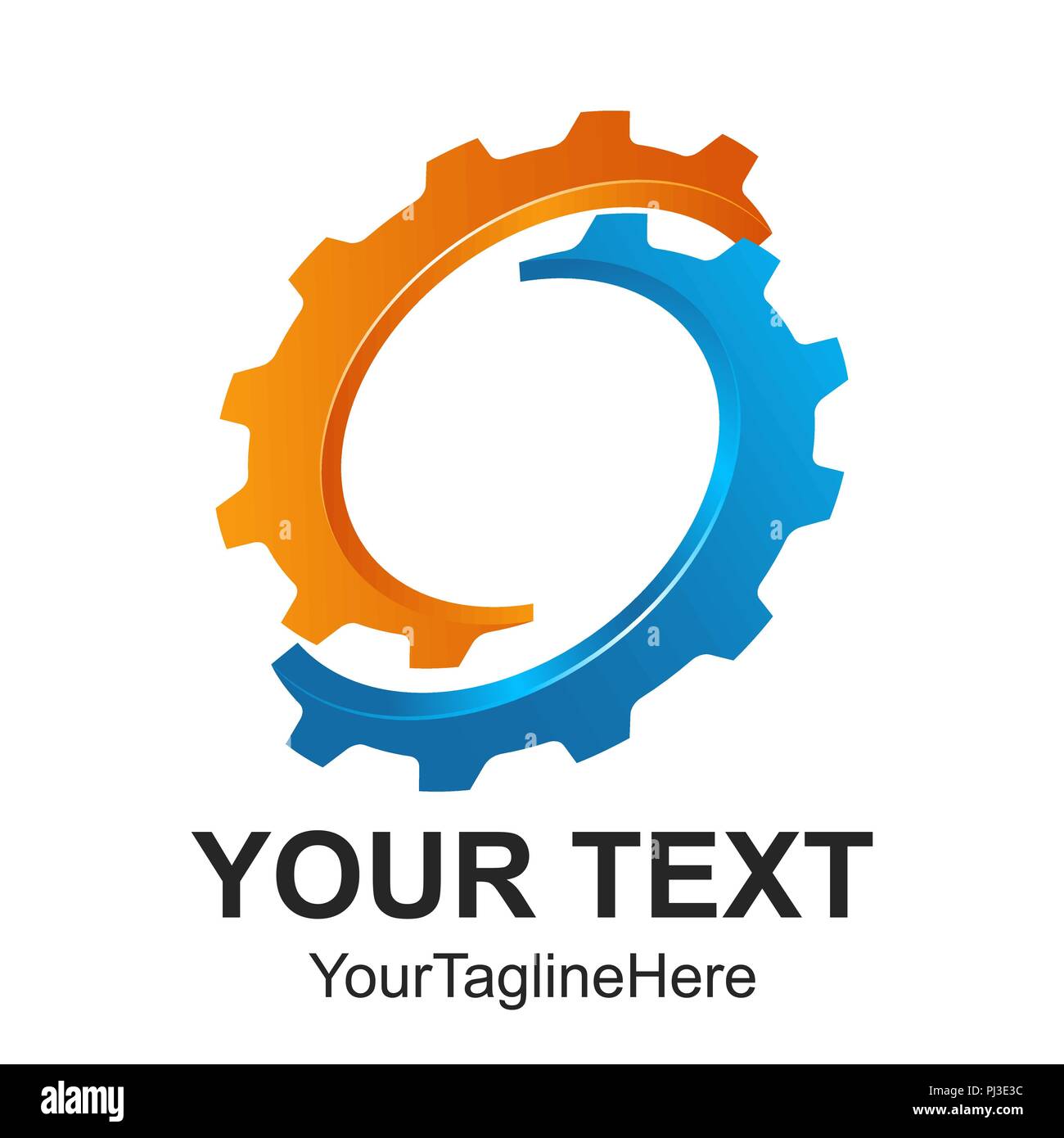 Vector 3D abstract gear icons machine and movement logo illustration ...