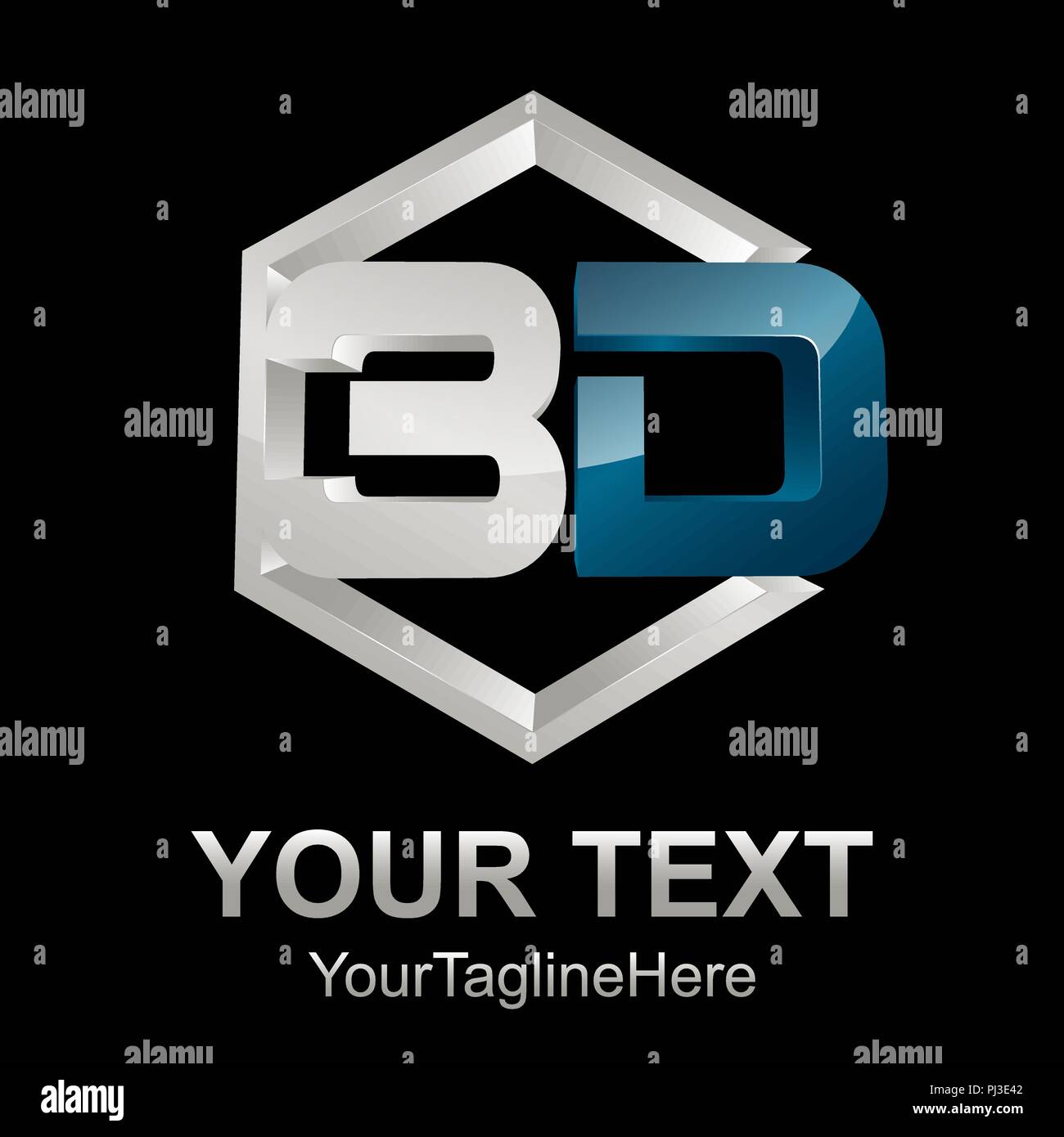 3d text shape vector icon logo illustration. 3d shape rengering design ...