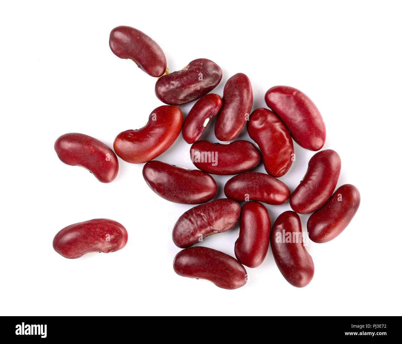 red kidney bean isolated on white background. Top view. Flat lay Stock Photo - Alamy