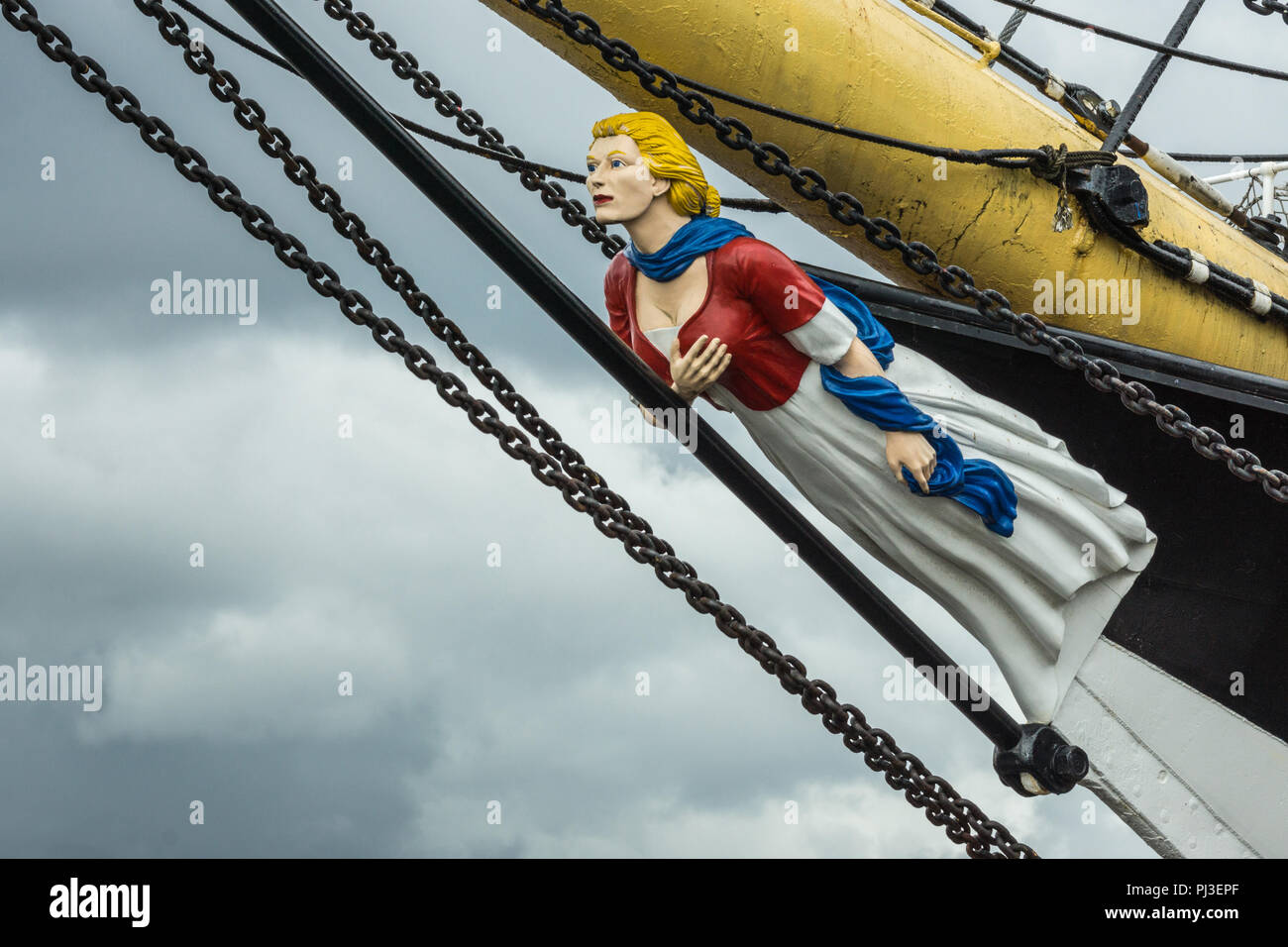 Glasgow, Scotland, UK - June 17, 2012: Closeup of figurehead ...