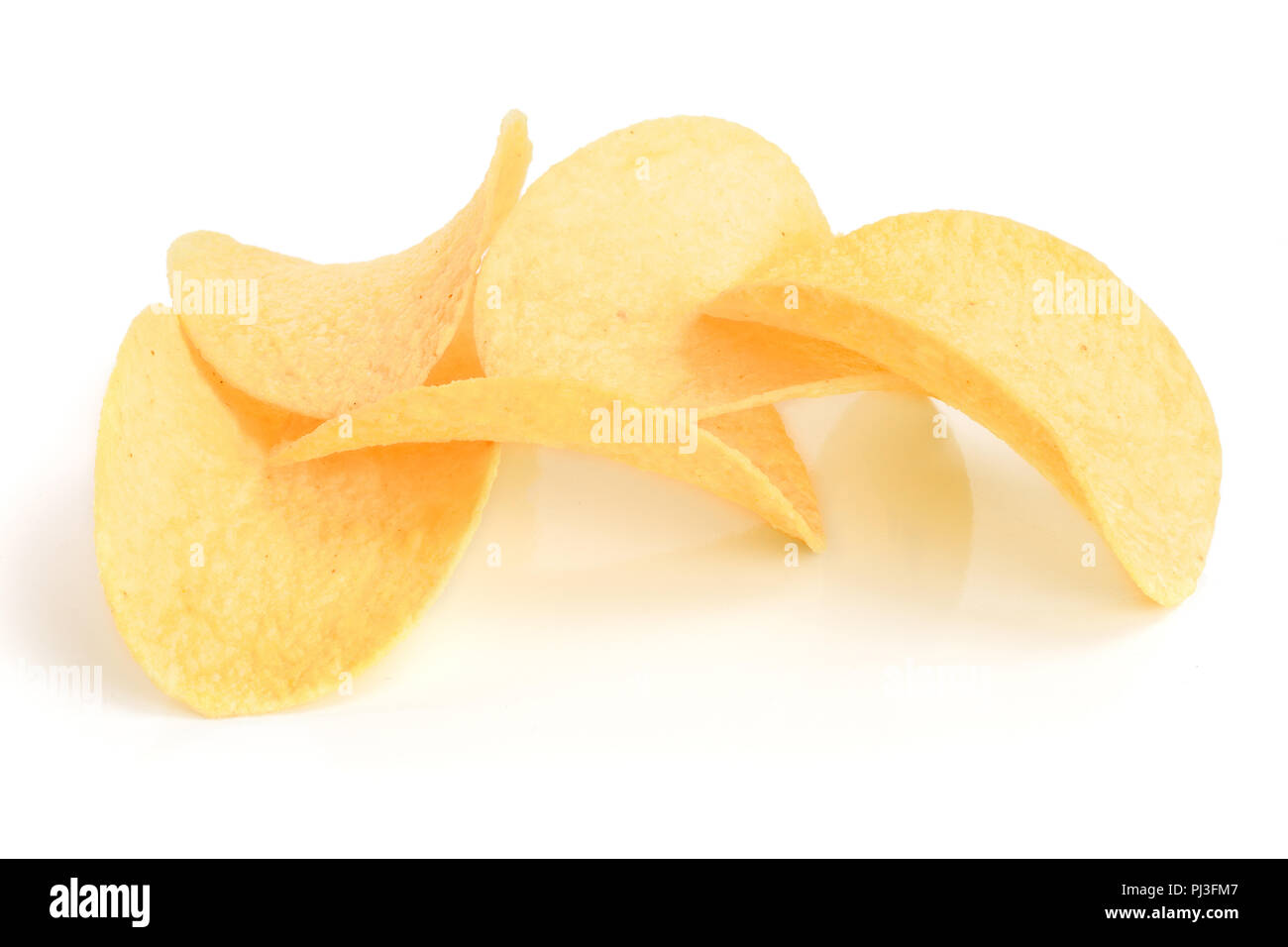 Chips on white background Cut Out Stock Images & Pictures - Alamy