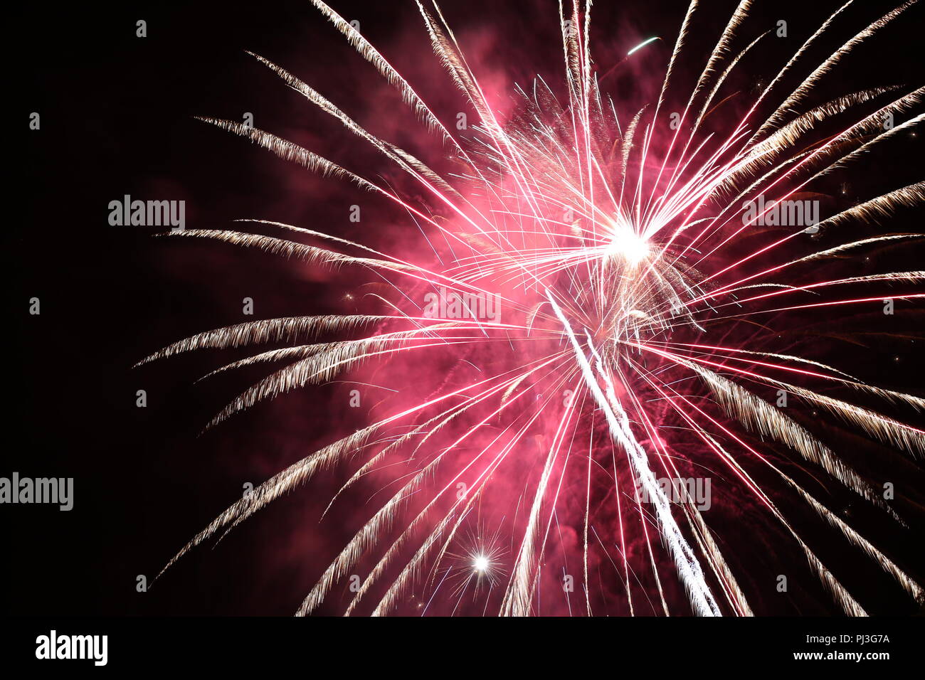 fireworks in night sky Stock Photo - Alamy