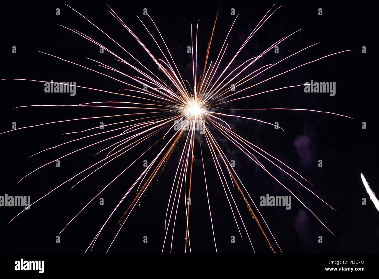 fireworks in night sky Stock Photo - Alamy