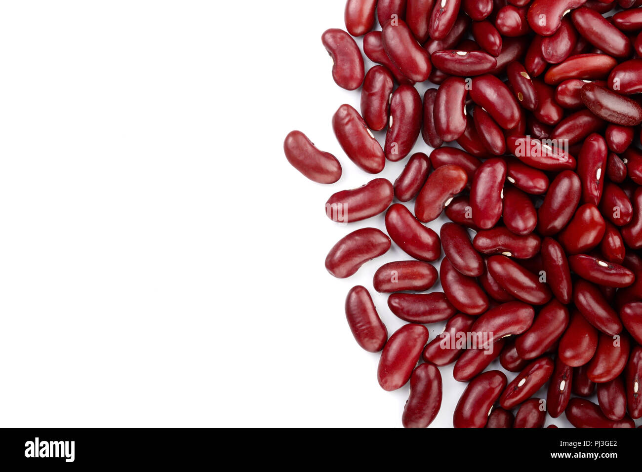 red kidney bean isolated on white background with copy space for your ...