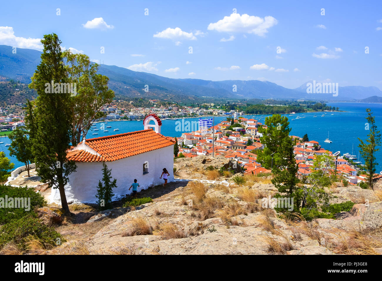 Famous Poros island, Peloponnese, Greece Stock Photo - Alamy