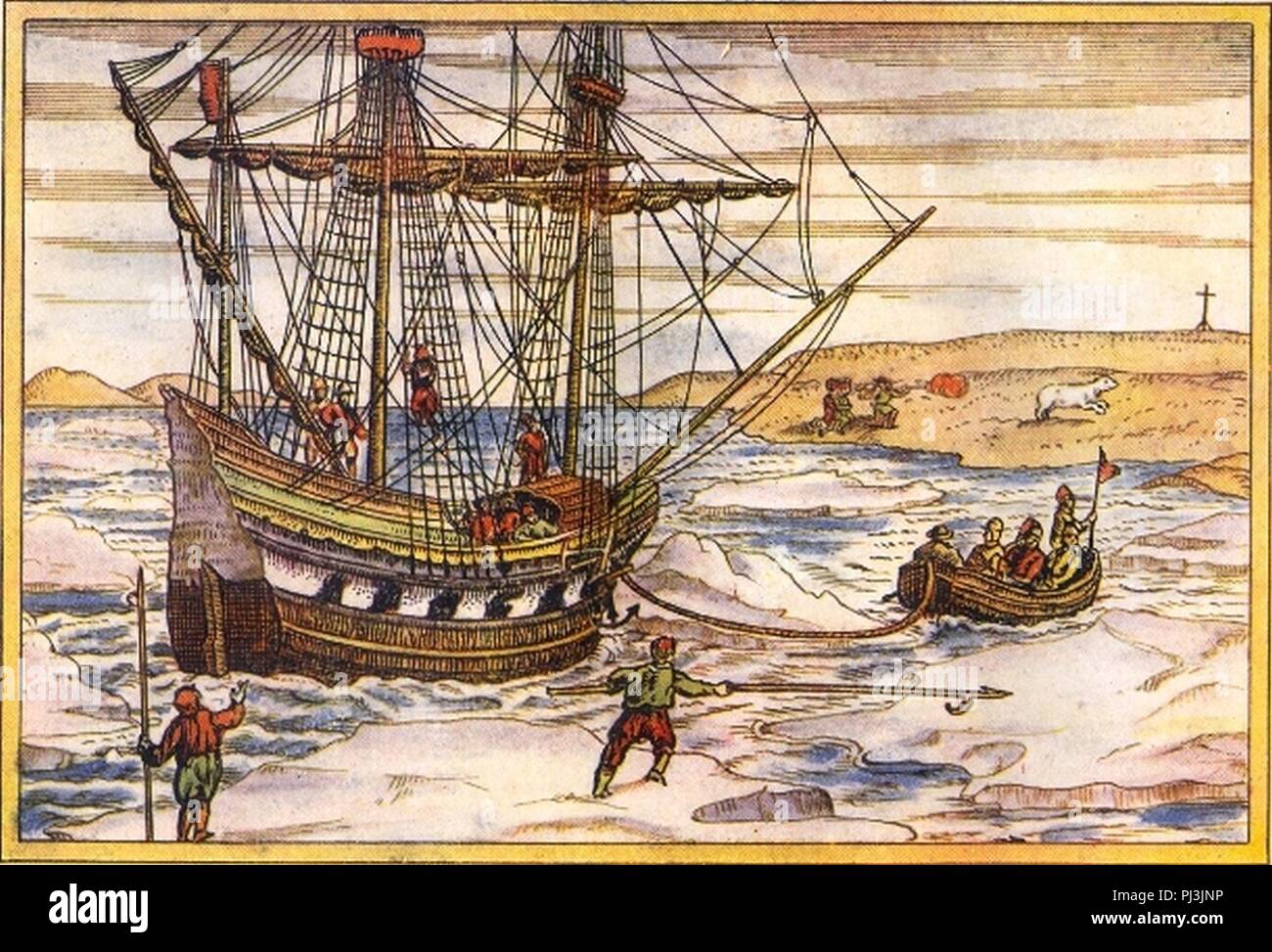 Barents' ship among the arctic ice Stock Photo - Alamy