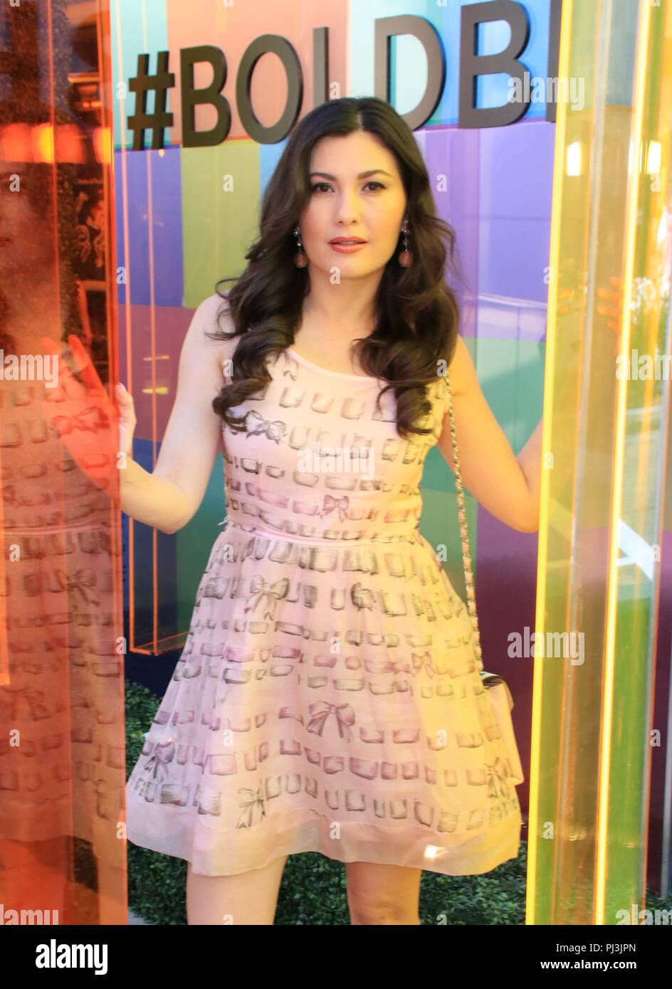 Celeste Thorson poses for a photoshoot at Rodeo Drive's 100 Year ...