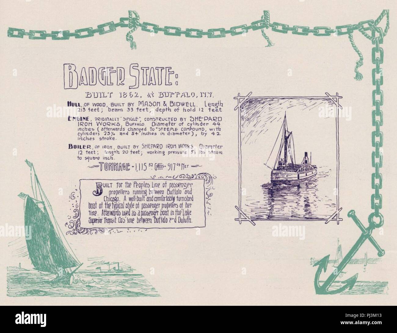 Badger State (steamboat 1862) 02 Stock Photo - Alamy