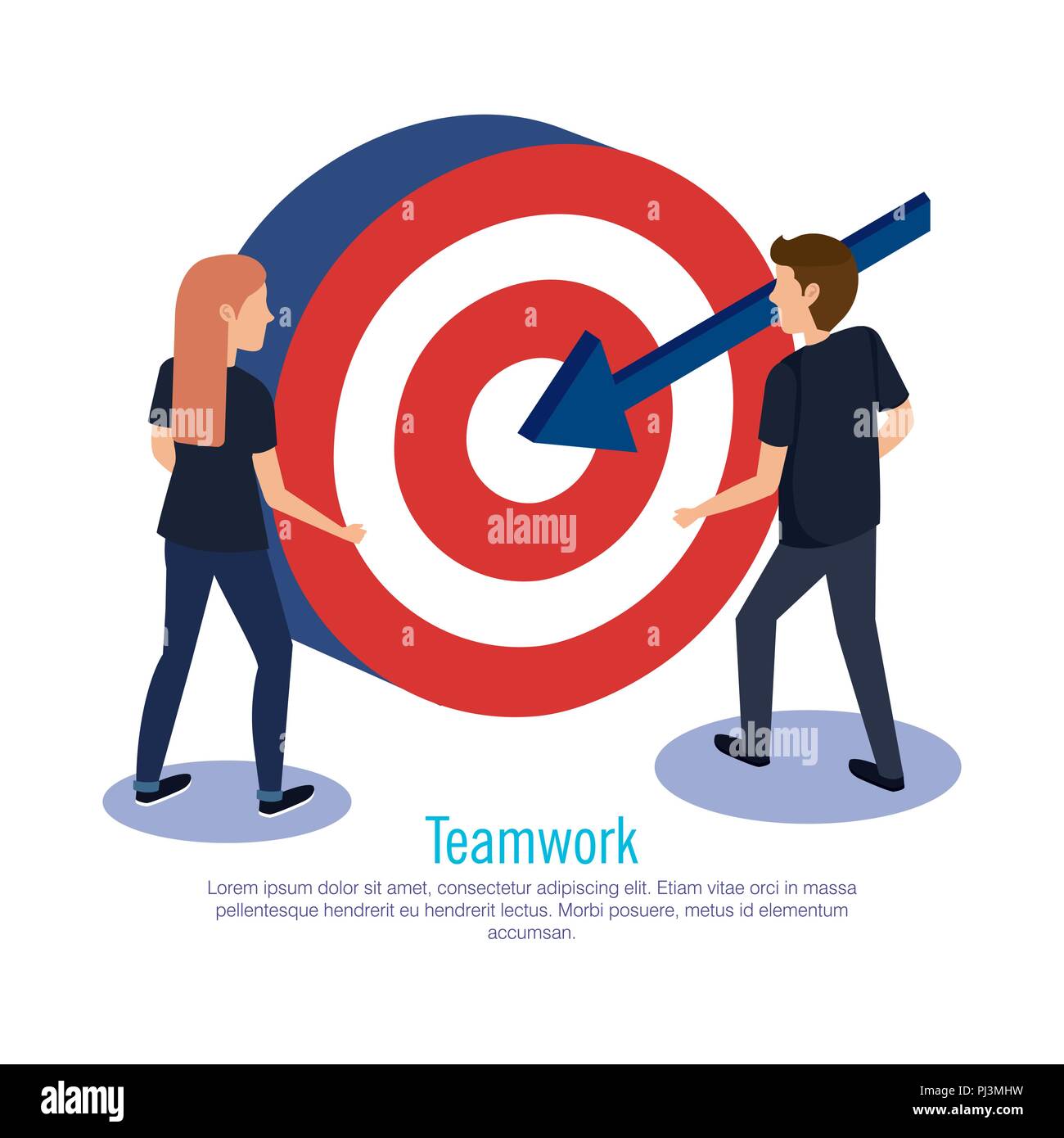 couple teamwork with target Stock Vector Image & Art - Alamy