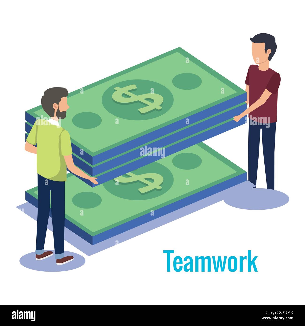 couple teamwork with money Stock Vector Image & Art - Alamy