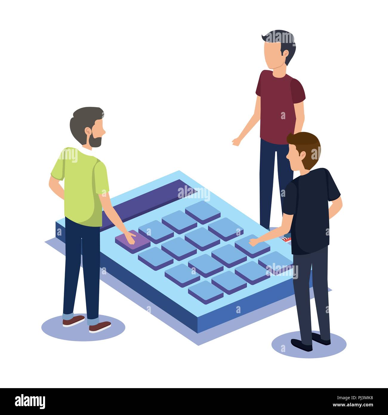 group of people teamwork with calculator Stock Vector Image & Art - Alamy