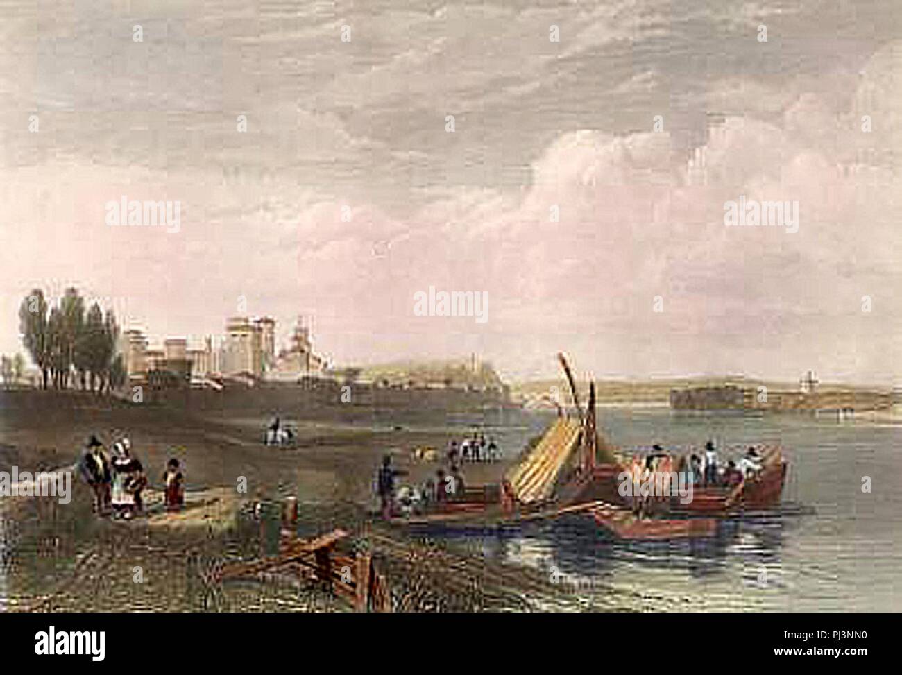 Avignon dessin J. D. Harding, gravure J. T. Willmore. 1834 Stock Photo ...