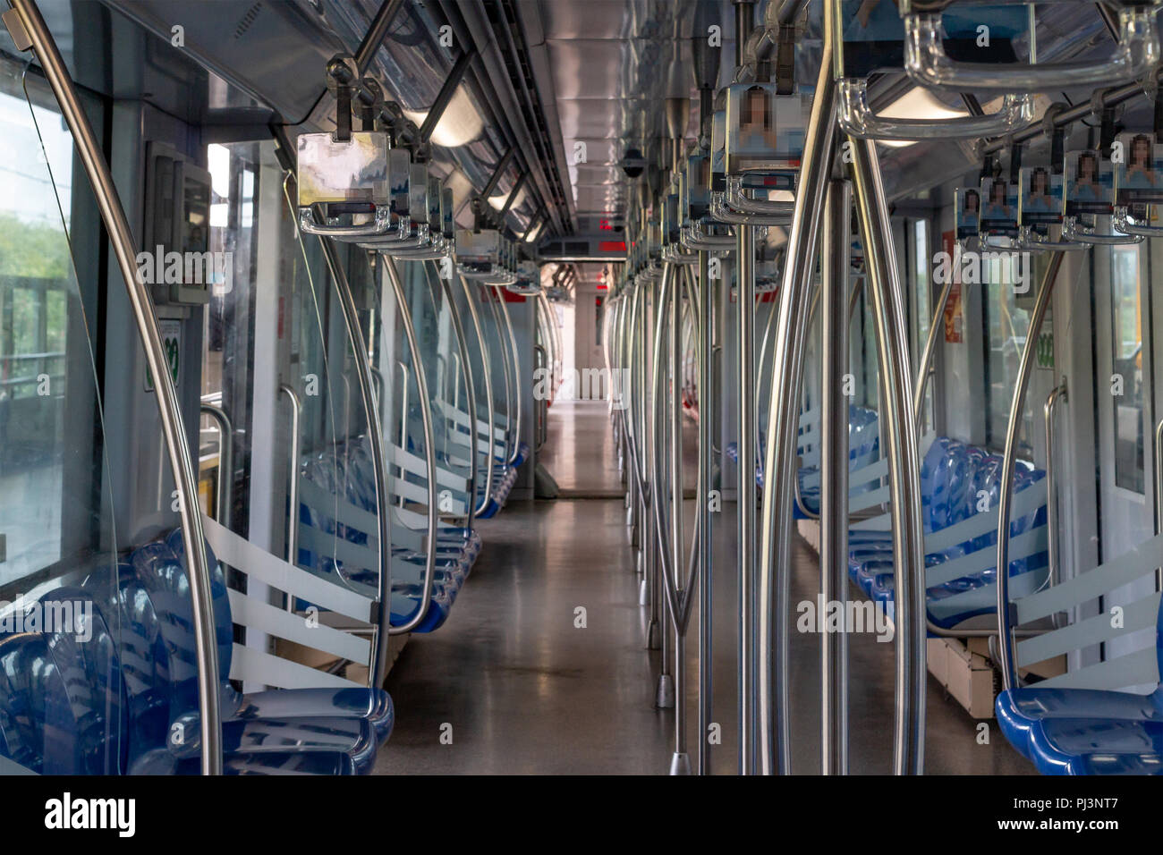 subway train cab interior of Shanghai metro Stock Photo - Alamy