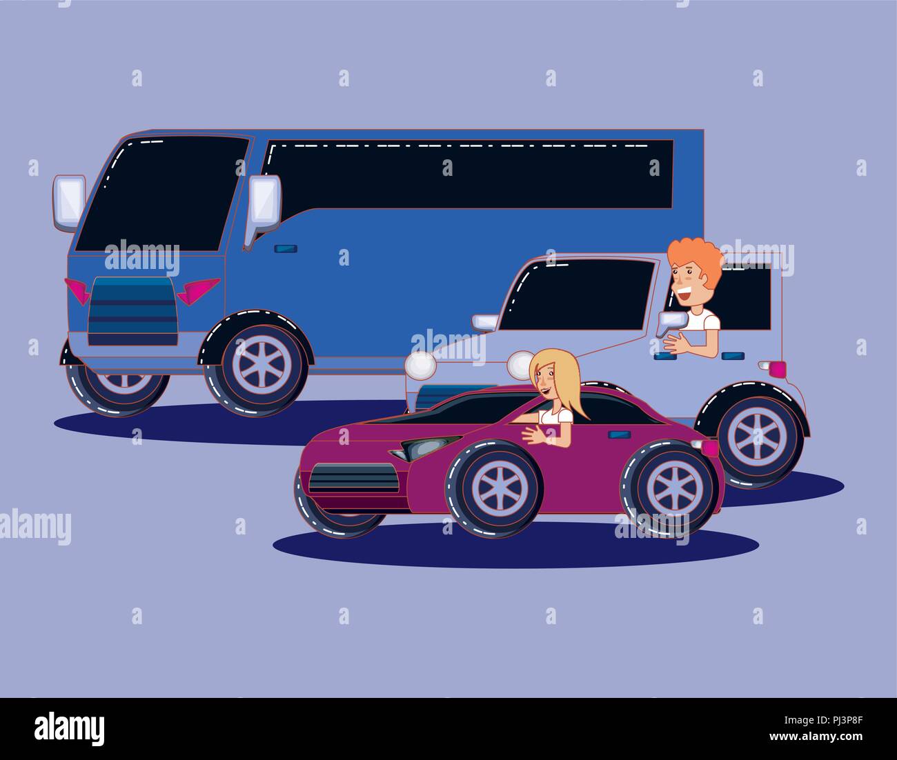 Car sunroof woman Stock Vector Images - Alamy