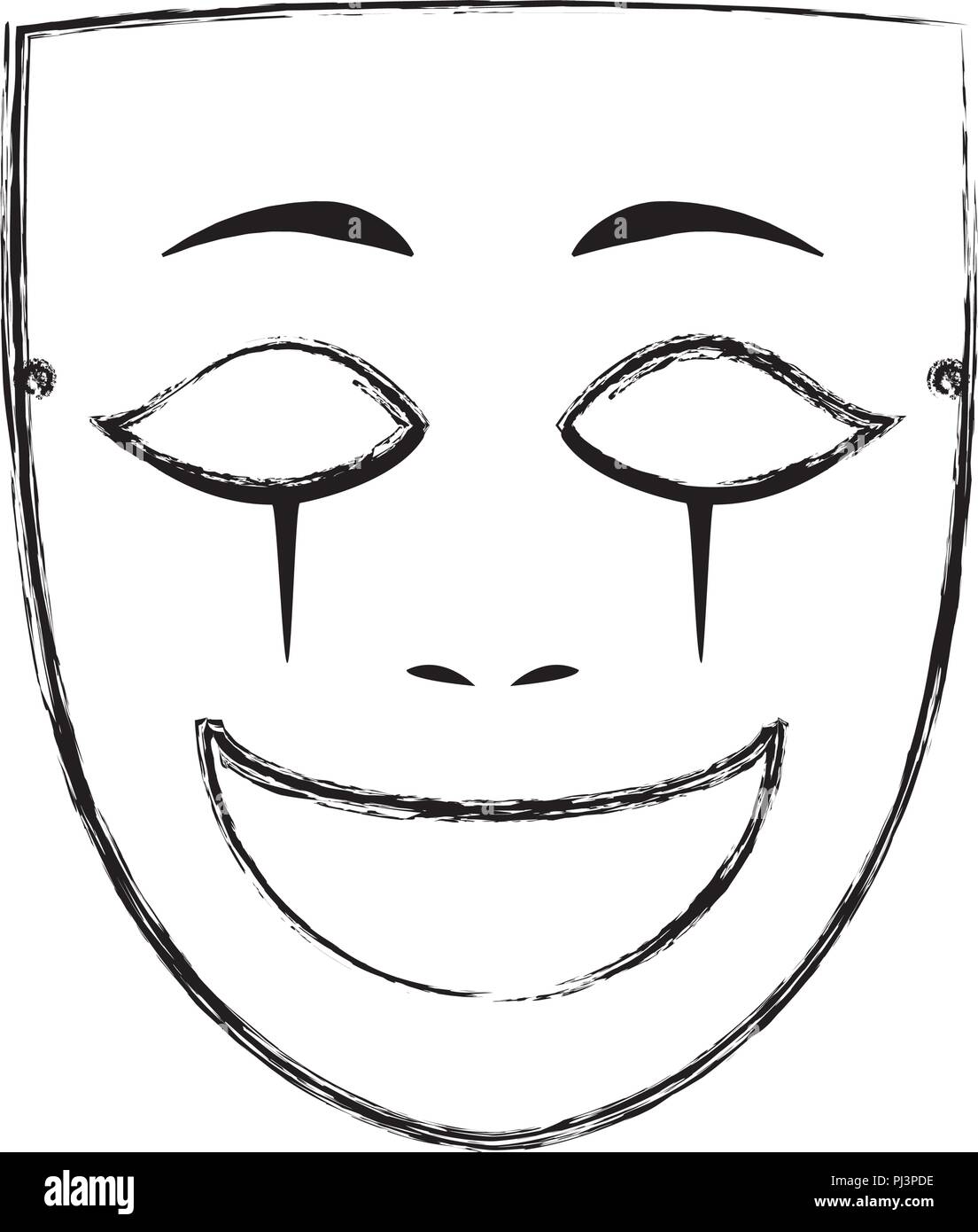 grunge face mask entertainment carnival style Stock Vector Image & Art ...