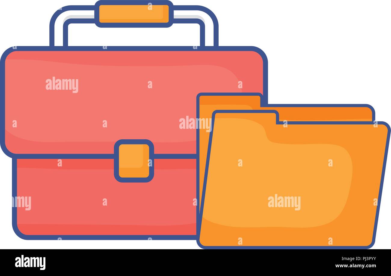 folder and business portfolio icon over white background, vector ...