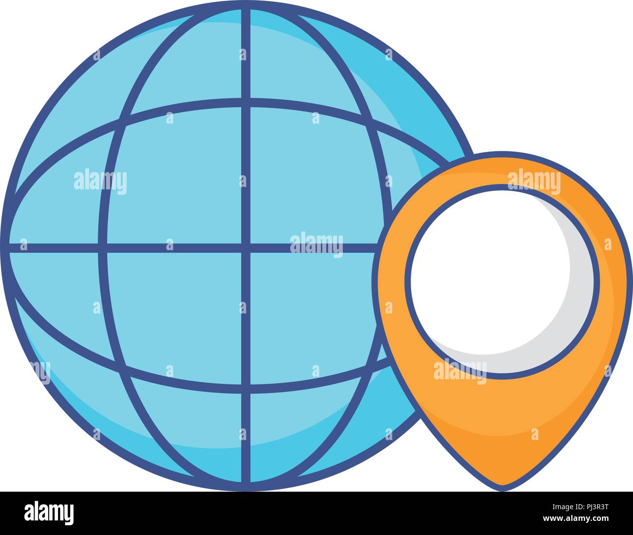 global sphere and location pin over white background, vector ... global sphere and location pin over white background, vector ...