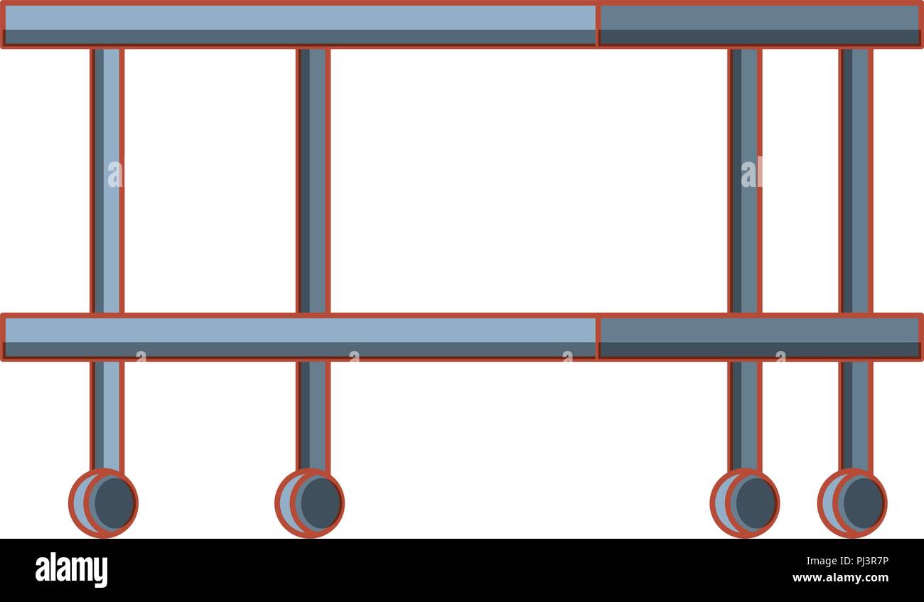 table with wheels over white background, vector illustration Stock ...