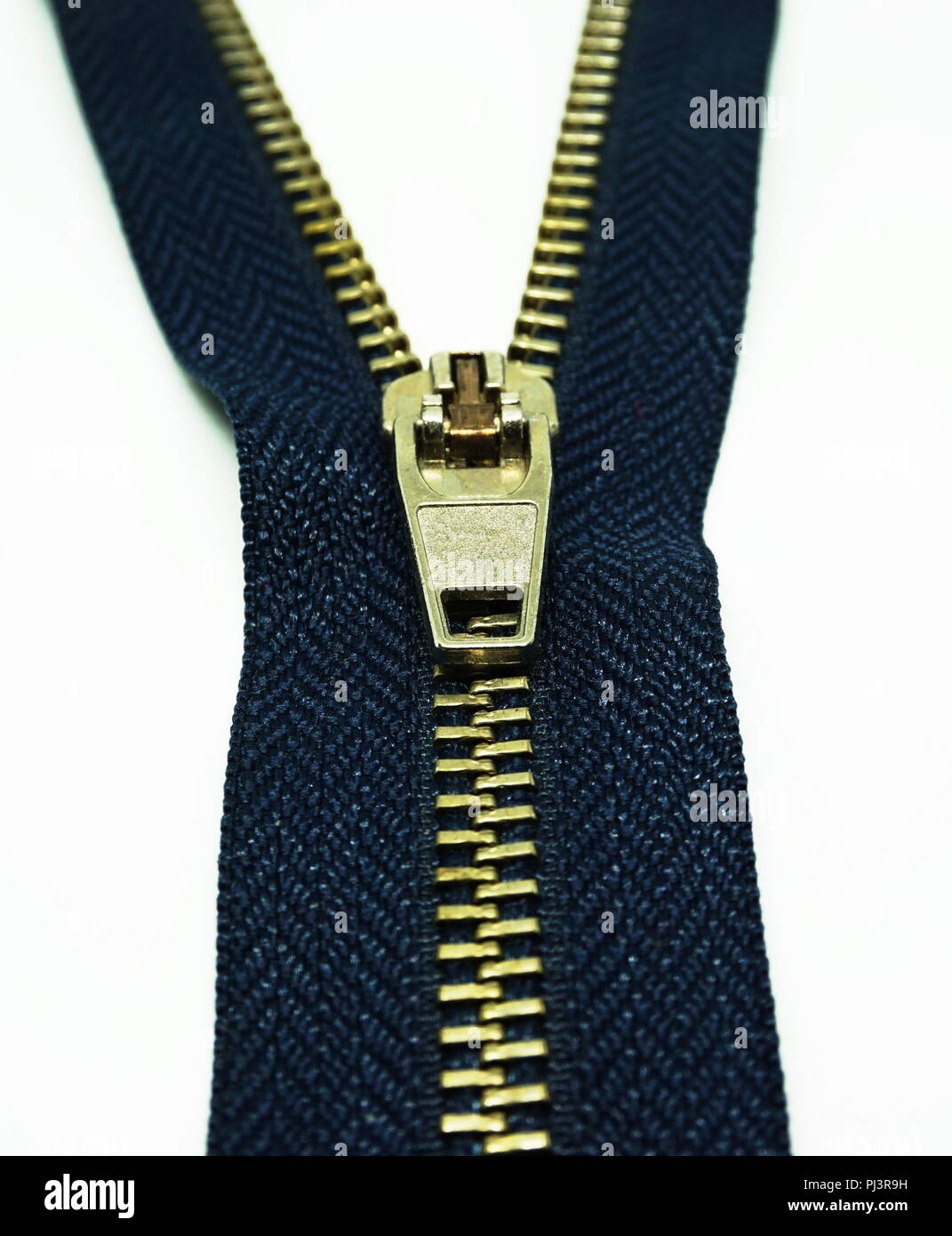 Close up view of zipper with white background Stock Photo - Alamy