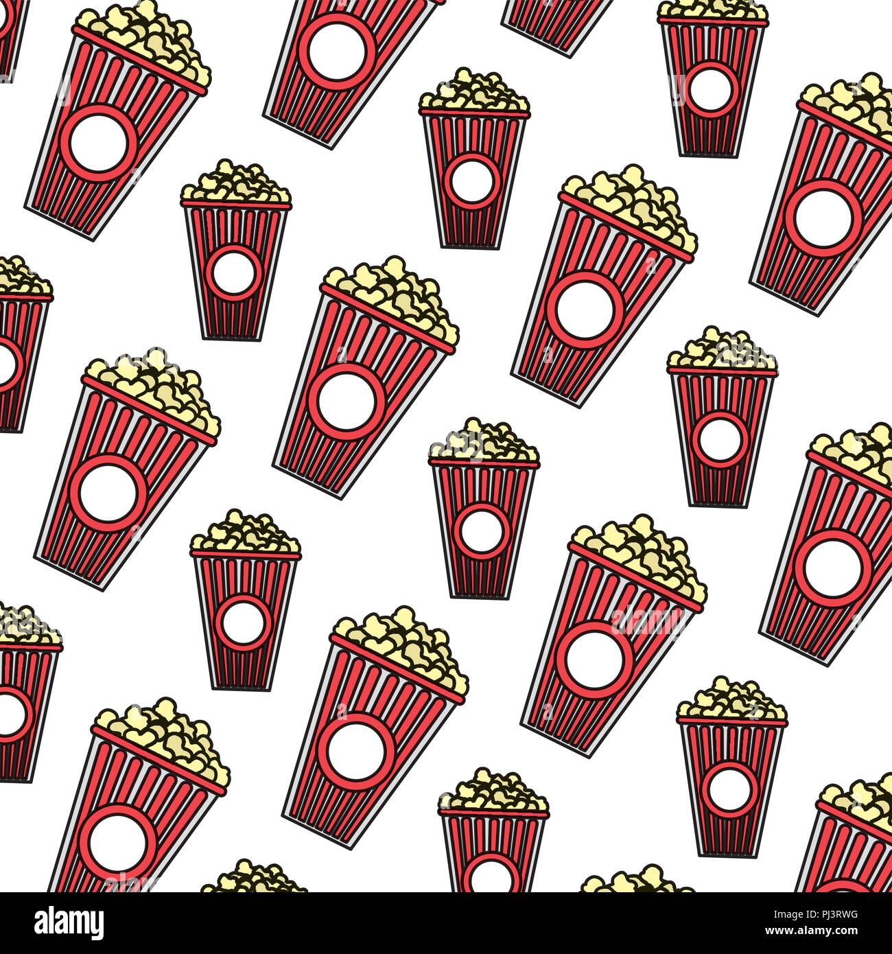 color delicious snack popcorn food background Stock Vector Image & Art ...