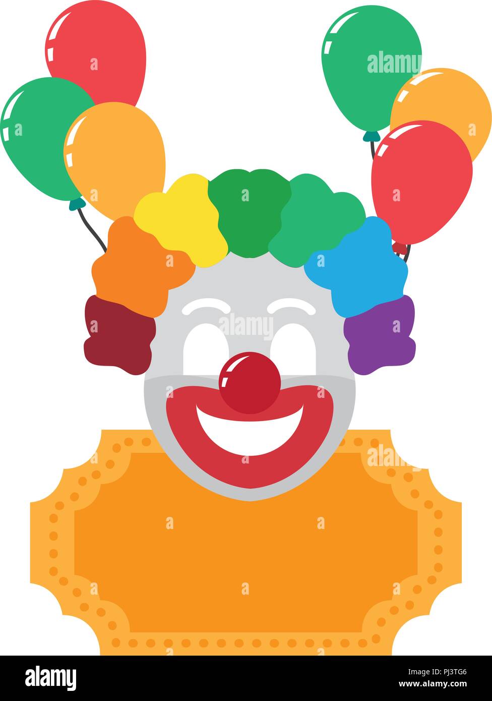 clown circus entertainment with decoration balloons Stock Vector Image ...