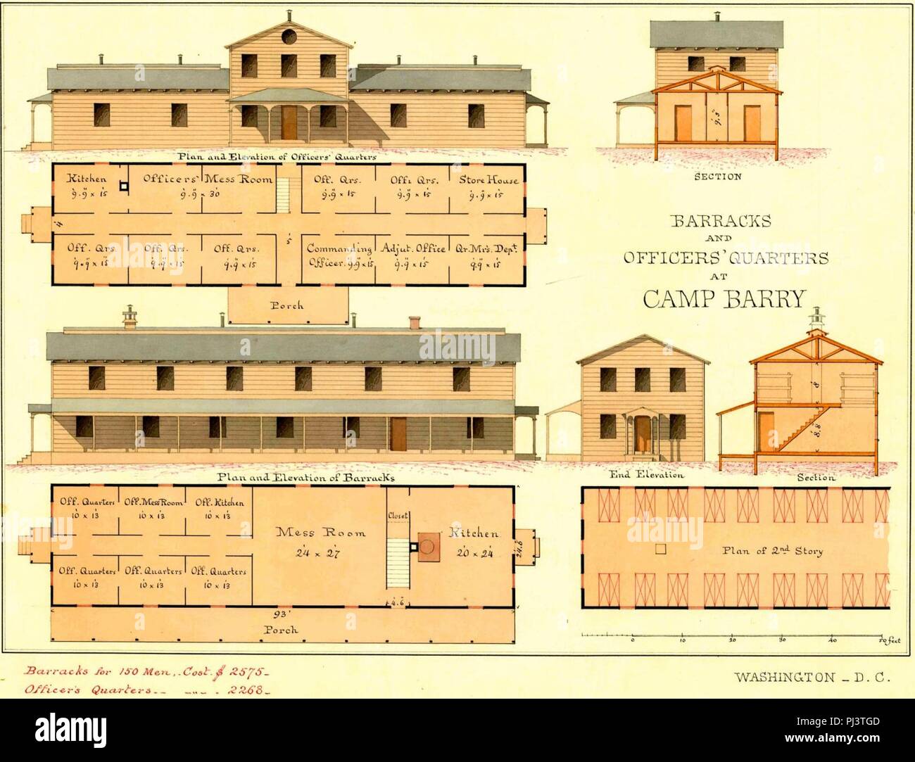 Barracks and Officers' Quarters at Camp Barry Stock Photo - Alamy