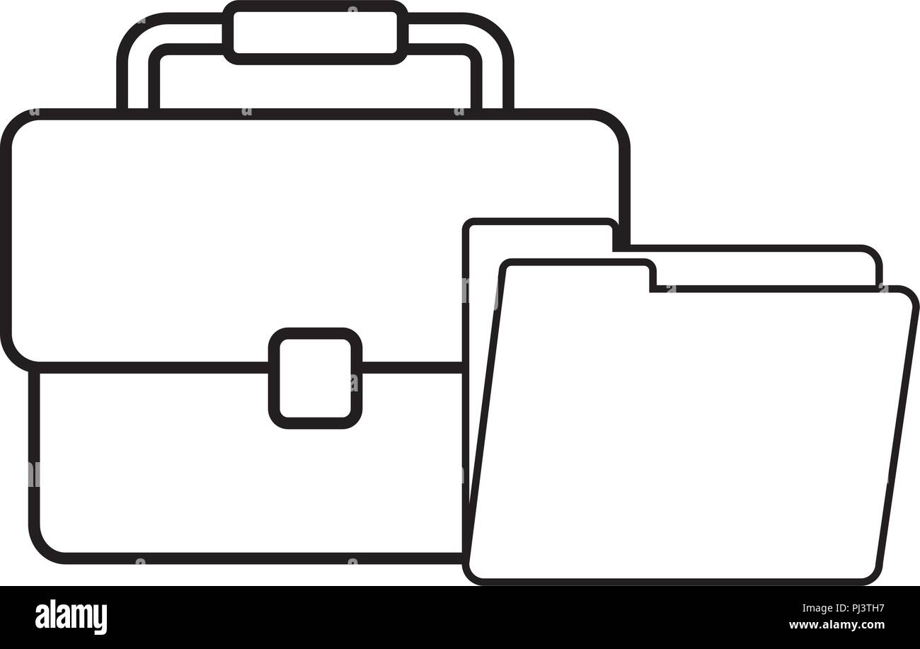 folder and business portfolio icon over white background, vector ...