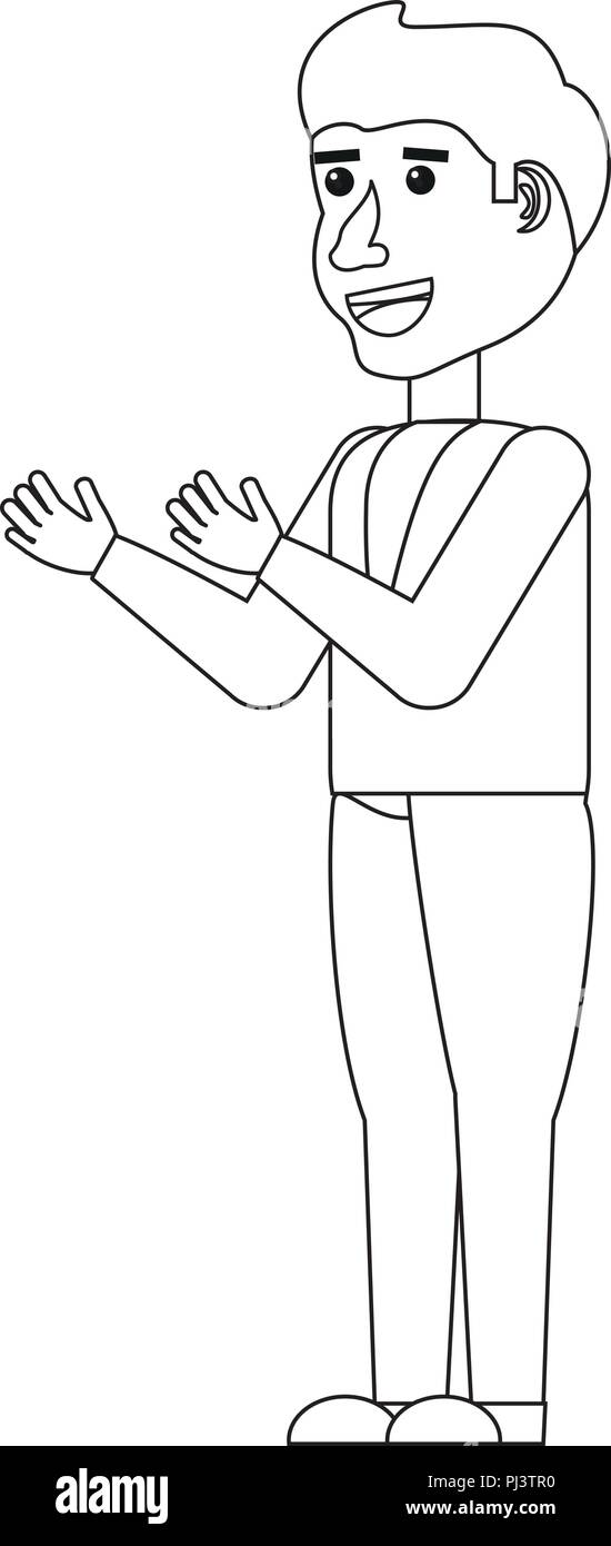 cartoon man standing over white background, vector illustration Stock ...