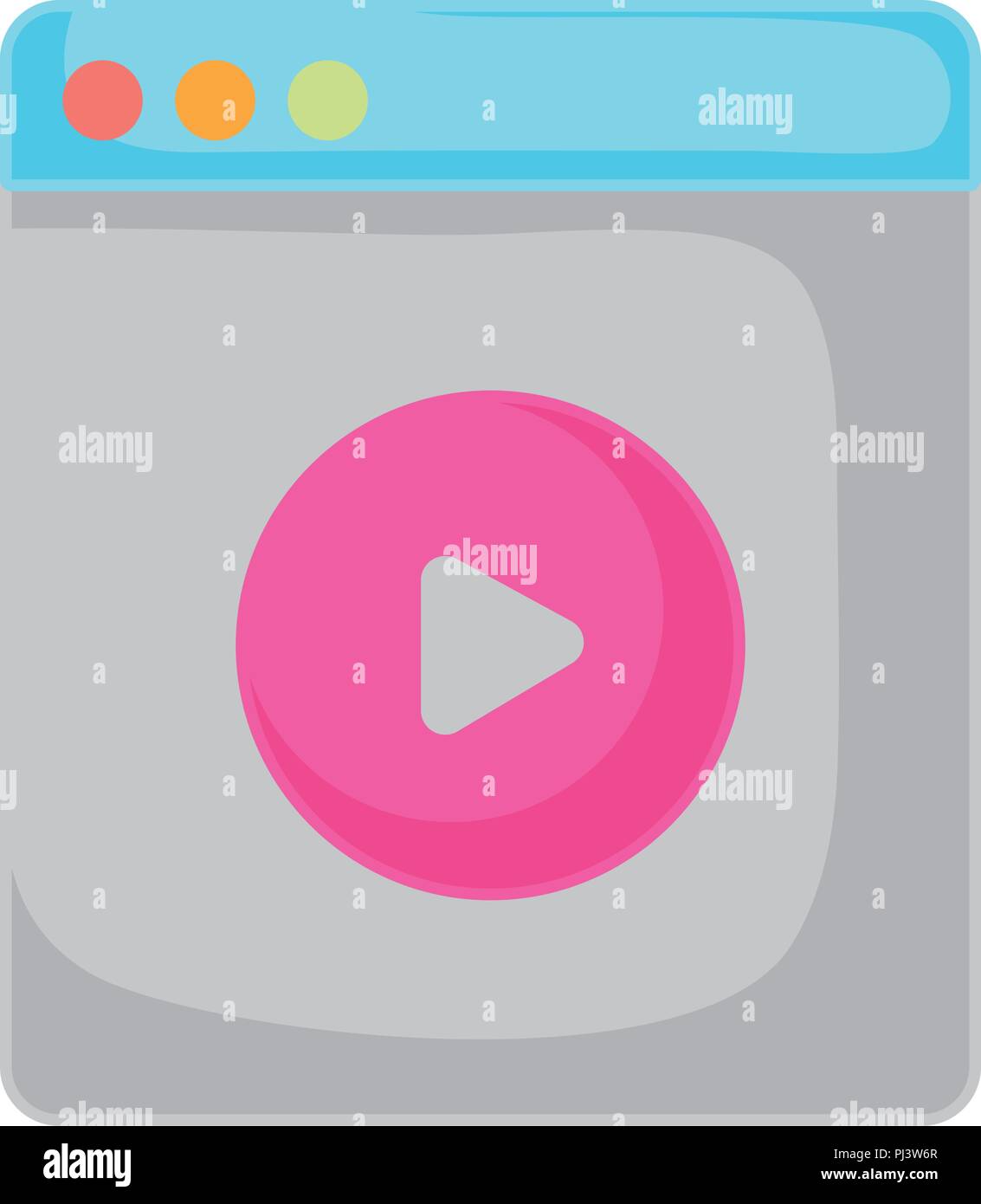 video player icon over white background, vector illustration Stock ...