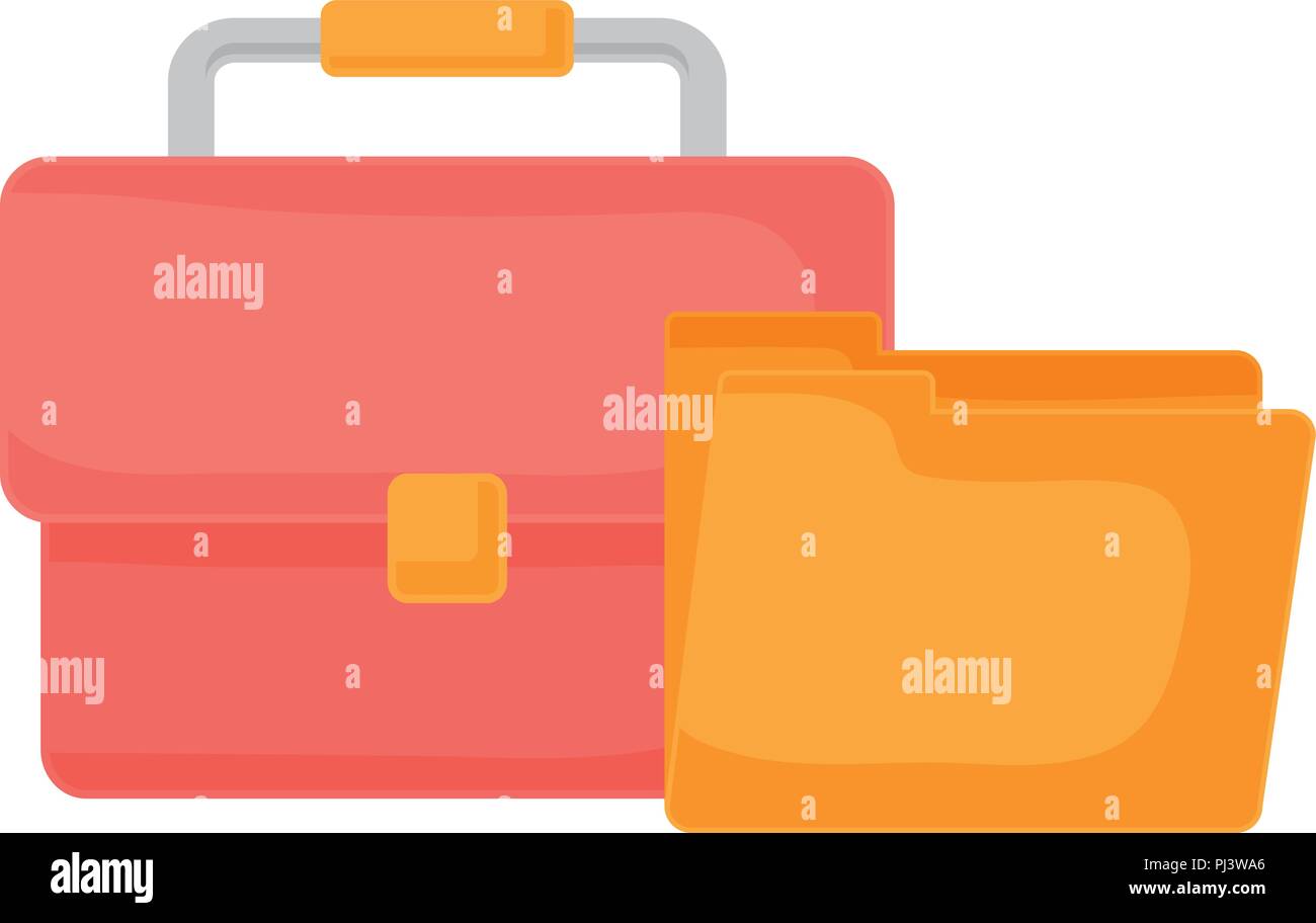 folder and business portfolio icon over white background, vector ...