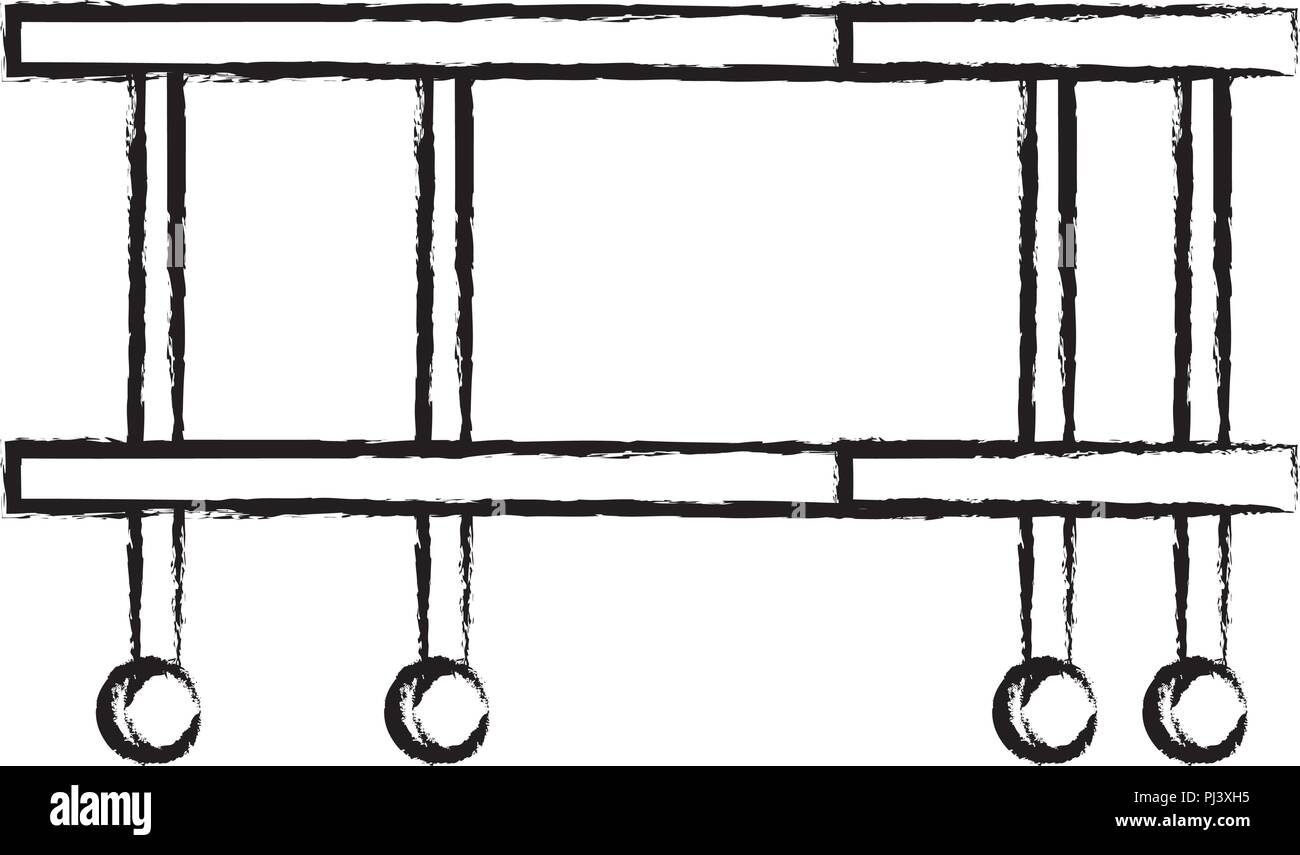 table with wheels over white background, vector illustration Stock ...