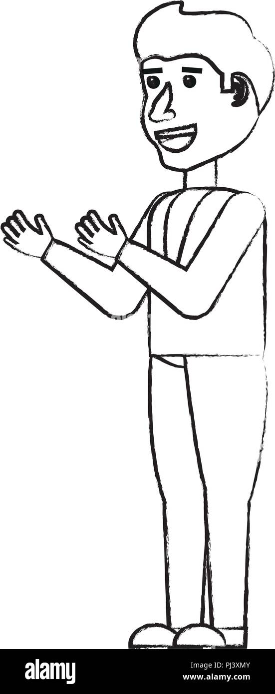 cartoon man standing over white background, vector illustration Stock ...