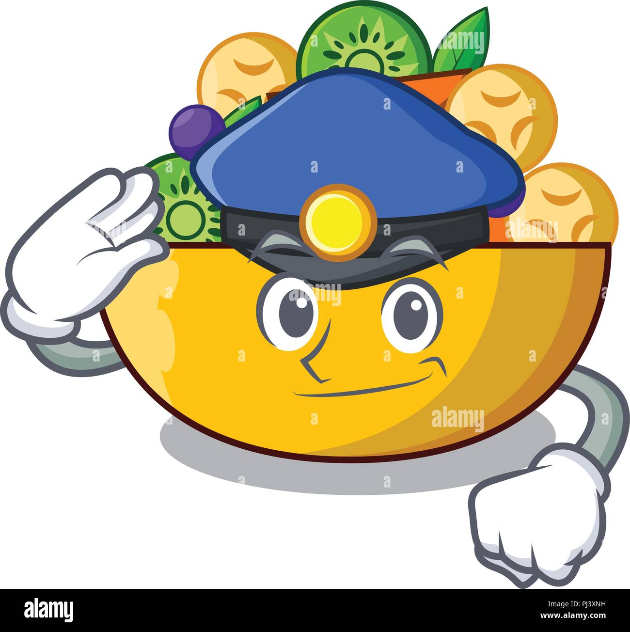 Police fruit salad in glass bowl cartoon Stock Vector Image & Art - Alamy